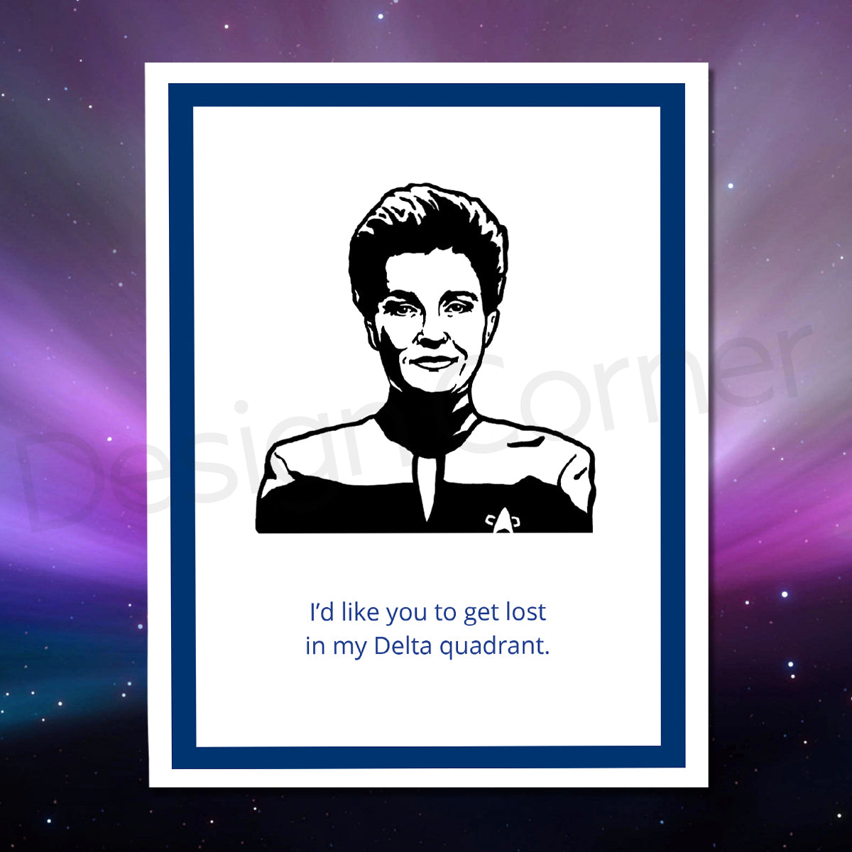 Star Trek Voyager Janeway Delta quadrant card – Design Corner Online