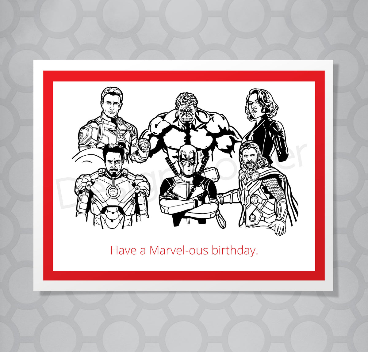 Marvel Characters Birthday Card – Design Corner Online
