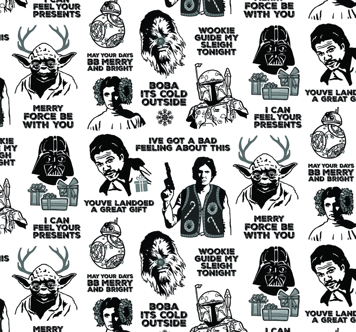 Star Wars Christmas Gift Wrap 24"x36" Sheet – Design Corner Online